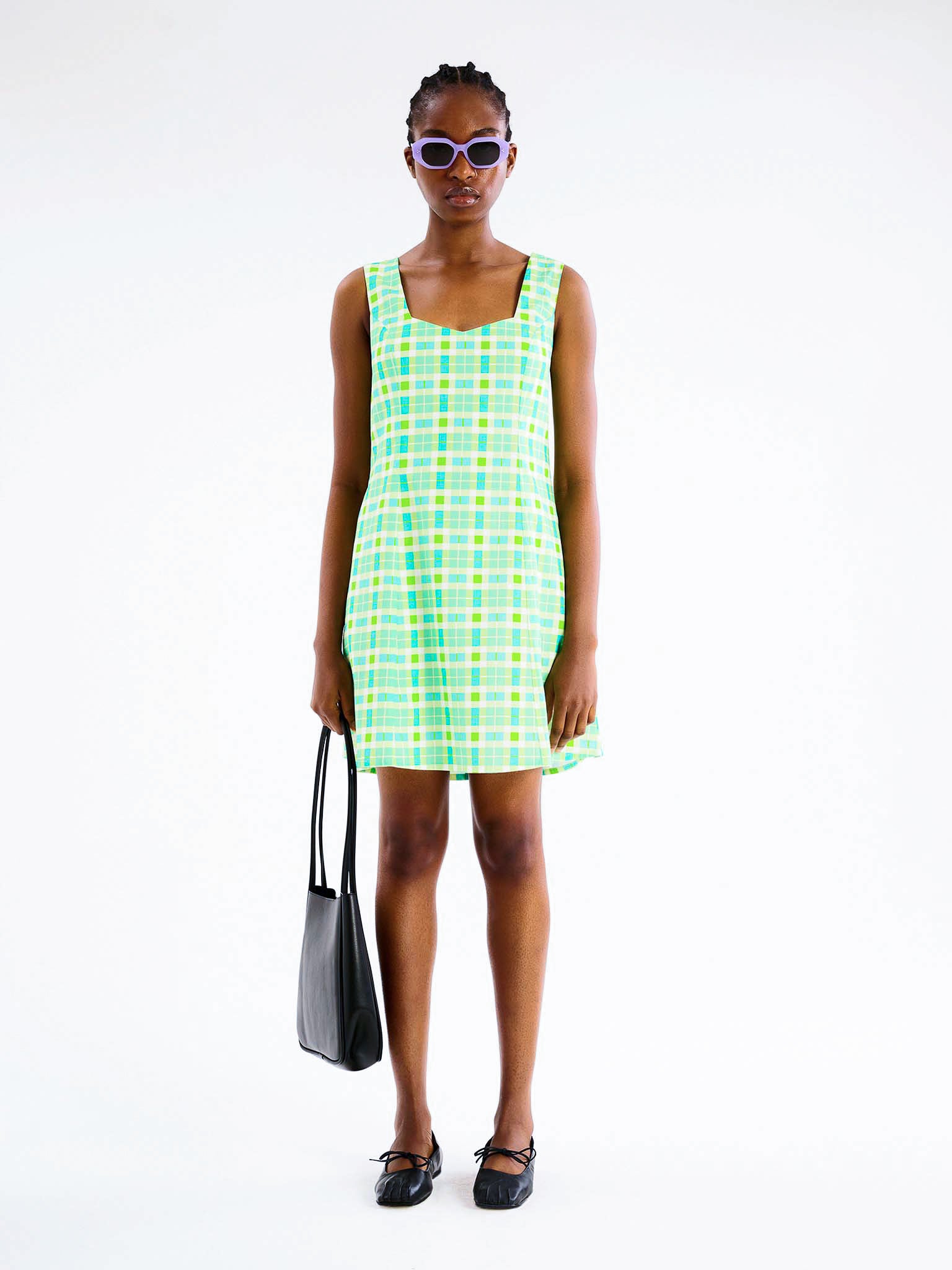 Courtney Mini Dress in Check Print – OMNES