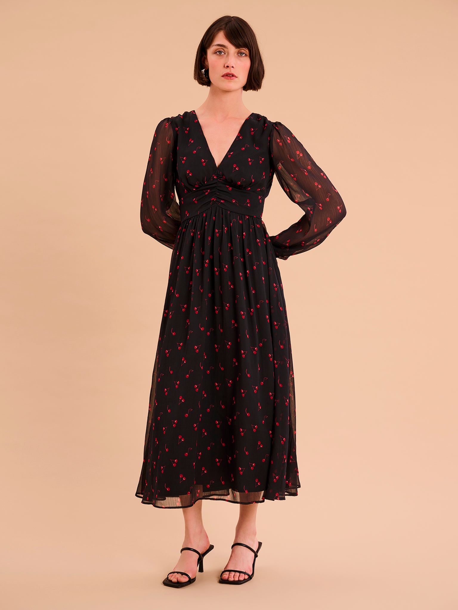 Gabriella Dress in Cherry Print | OMNES | Ethical & Affordable Clothing ...