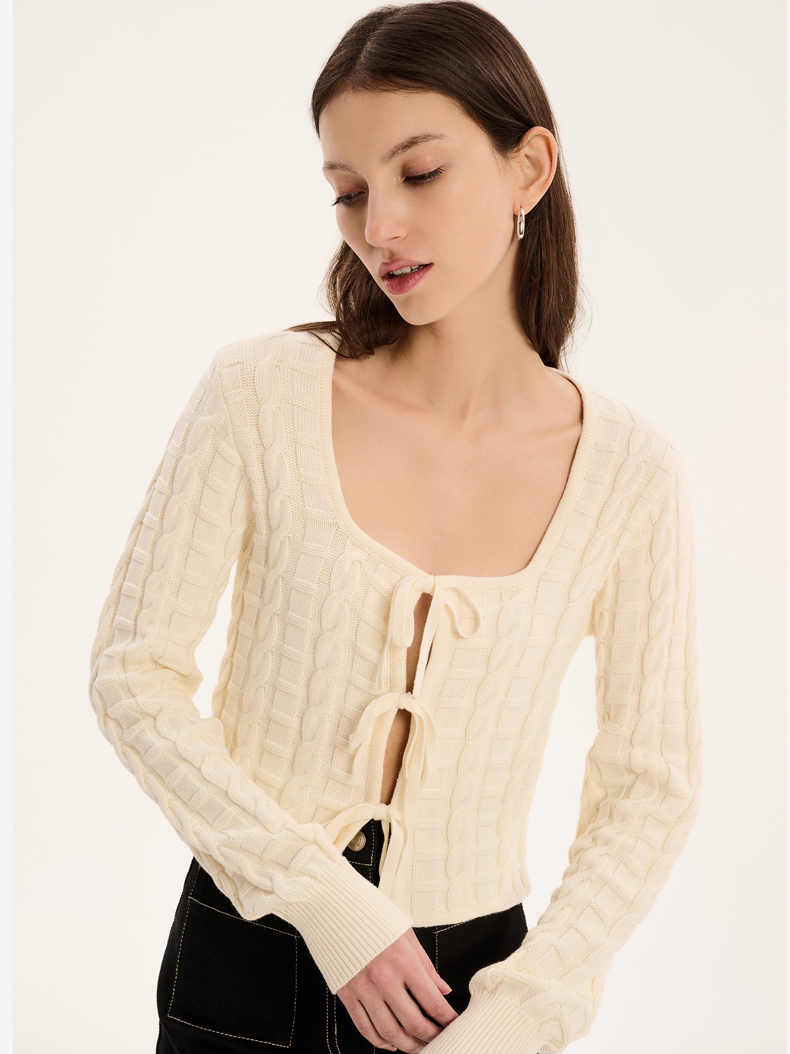 Ellison Cardigan in Cream | OMNES | Knitwear | Sustainable & Affordable ...