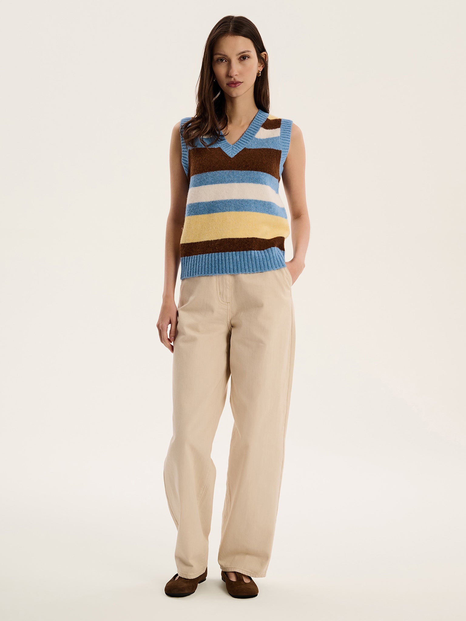 Trinny Stripe Sweater Vest | OMNES | Knitwear | Sustainable ...