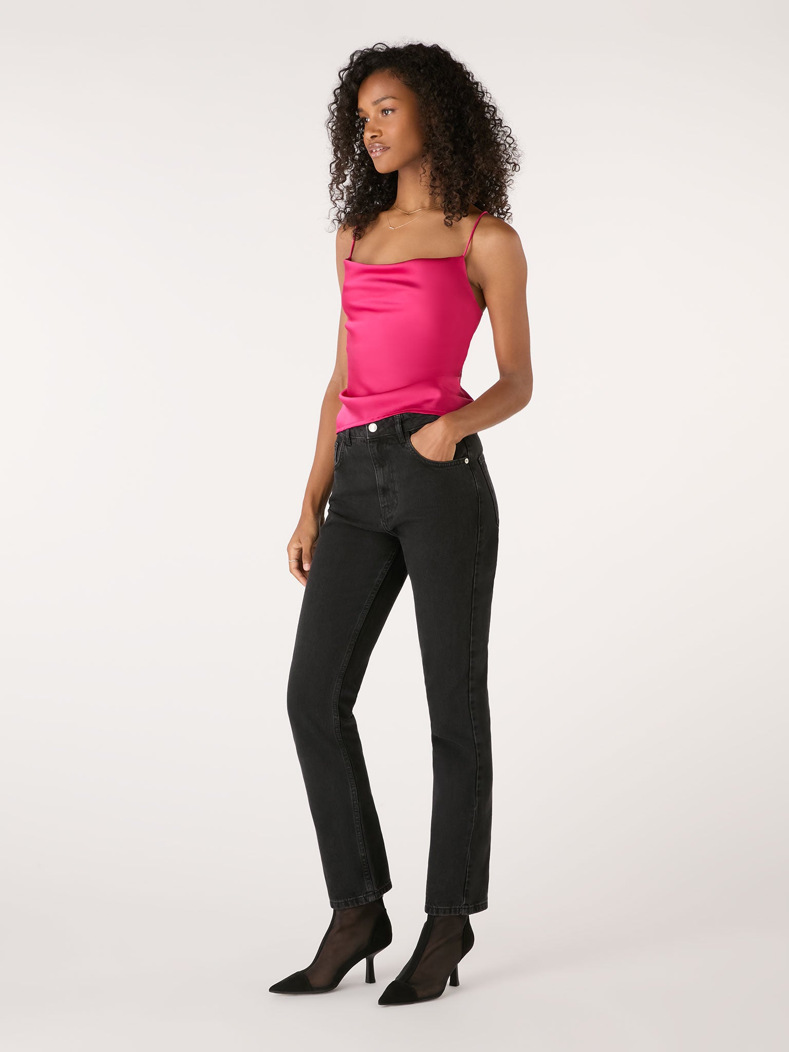 Lila Longline Cami Top in Pink | OMNES | Tops | Sustainable ...