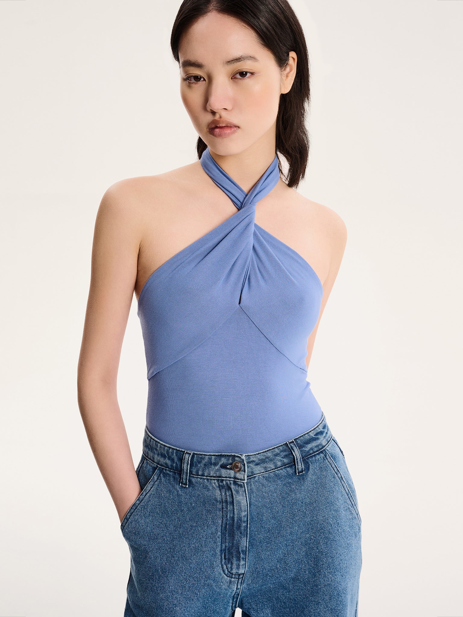 Nelson Halter Neck Top in Blue | OMNES | Tops | Sustainable ...