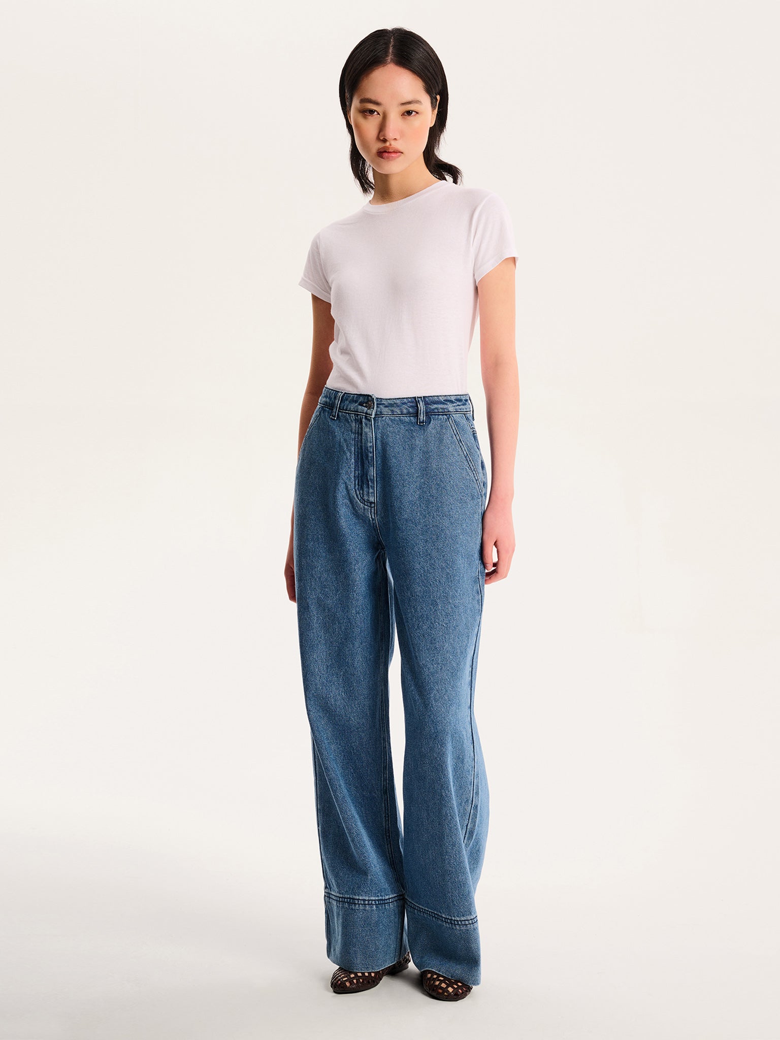 Portland Embroidered Jean in Mid Wash | OMNES | Jeans | Sustainable ...