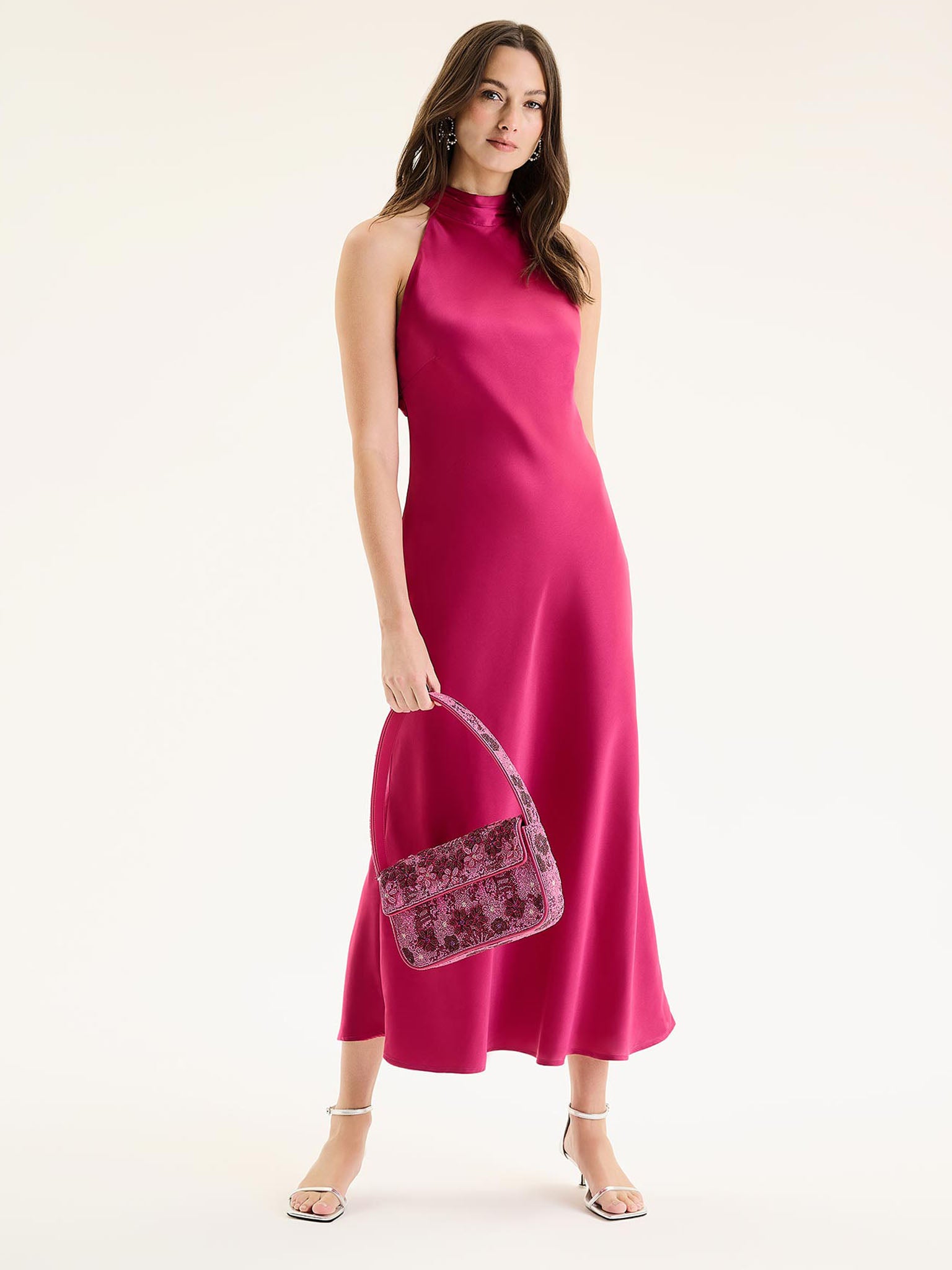 Seychelles Drape Back Detail Dress in Magenta | OMNES | Dresses ...