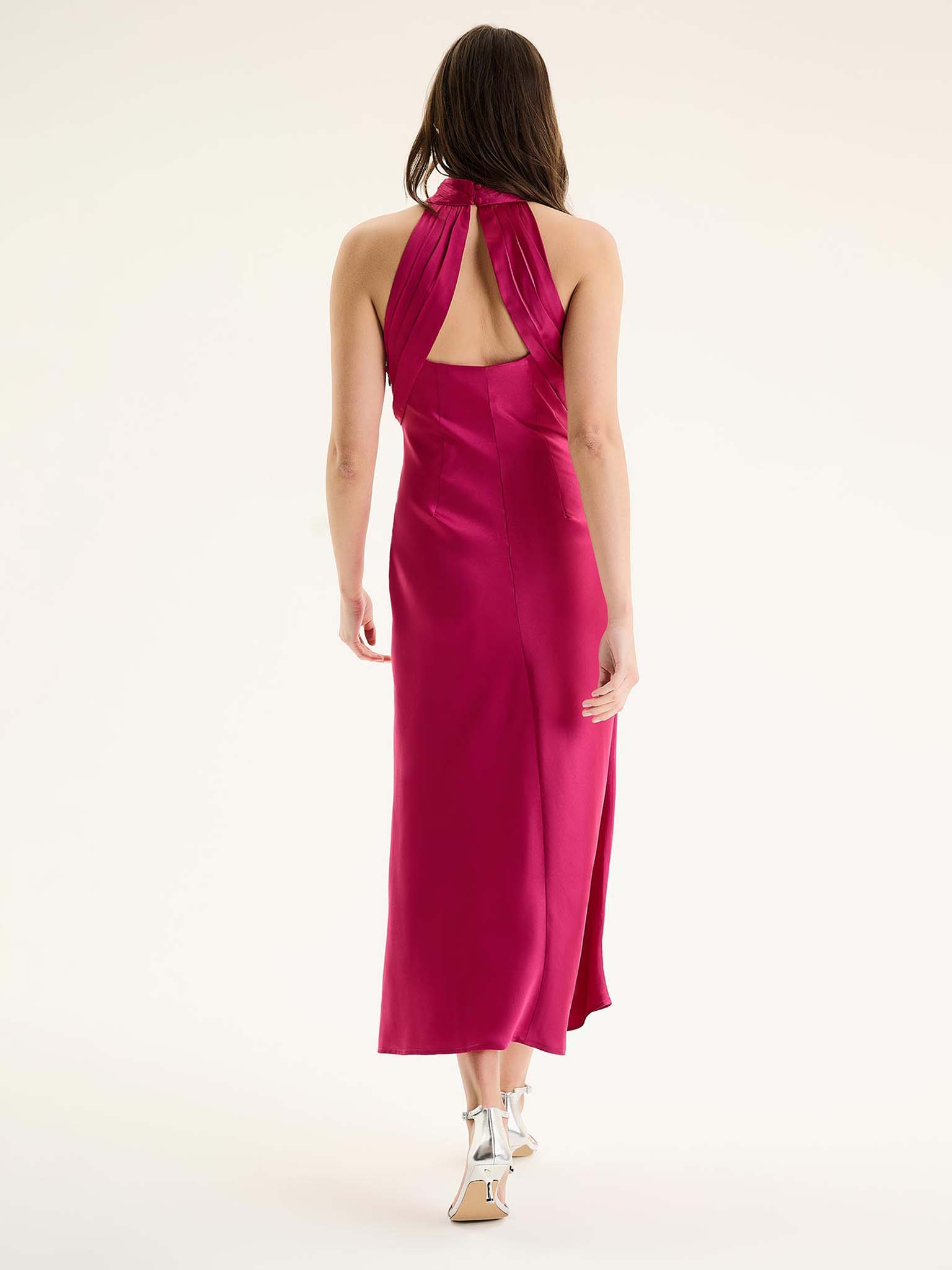 Seychelles Drape Back Detail Dress in Magenta | OMNES | Dresses ...